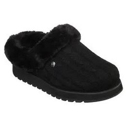 Pantoffel Skechers "KEEPSAKES - ICE ANGEL", Damen, Gr. 37, schwarz, Textil, Schuhe, Hausschuh in Strick-Optik