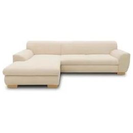 Ecksofa Home Affaire "Nika zeitlos und elegant, L-Form", beige (creme), B:277cm H:78cm T:84cm, Primabelle-Microfaser (100% Polyester);Struktur (70% Polyacryl, 30% Polyester), Sofas, Ecksofa, wahlweise mit Bettfunktion, auch in Cord