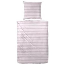 Bettw&auml;sche Primera "Feinbiber-Bettw&auml;sche Zerrenda", rosa, B/L: 135cm x 200cm, 1 Stk., 1 Stk., Feinbiber, B/L: 80cm x 80cm, 2 Stk., Feinbiber, Obermaterial: 100% Baumwolle, Bettw&auml;sche, Bettw&auml;sche, mit breiten Pinselstrichen