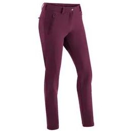 Funktionshose Maier Sports "Helga slim", Damen, Gr. 46, Normalgr&ouml;&szlig;en, pink (magenta), 90% Polyester, 10% Elasthan, Hosen Funktionshose, warme Damen Outdoorhose, robuste Wanderhose, Slim Fit
