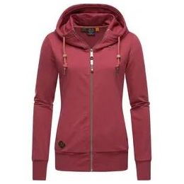 Kapuzensweatjacke Ragwear "Paya Intl.", Damen, Gr. XL (42), lila (beere), Material: 50% Baumwolle, 50% Polyester, tailliert h&uuml;ftbedeckend, hoch geschlossener Ausschnitt, eng Rippb&uuml;ndchen, Sweatjacken, sportlicher Damen Kapuzensweater mit Kordeln