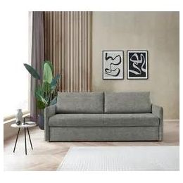 Schlafsofa Bali "Pisa", grau, B:222cm H:93cm T:98cm, 100% PES, Sofas, Schlafsofa, mit 3 Matratzenarten, Lattenrost, stabiles Untergestell