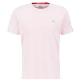T-Shirt Alpha Industries "Unisex EMB T-Shirt", Herren, Gr. XS, pink (pastel pink), Obermaterial: 100% Baumwolle, Shirts T-Shirt