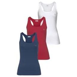 H.I.S. Tanktop H.I.S, Damen, Gr. 40, bunt (marine, wei&szlig;, rot), Obermaterial: 95% Baumwolle, 5% Elasthan, Basic, figurumspielend, Rundhals, Tops Tanktop, Softer Feinripp mit elastischer Baumwolle f&uuml;r hohen Tragekomfort