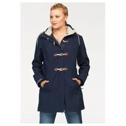 Softshelljacke Kangaroos, Damen, Gr. 46, blau (marine), Softshell, Fellimitat: 100% Polyester. Obermaterial: 96% Polyester, 4% Elasthan. Futter: 100% Polyester, unifarben, figurumspielend Po-bedeckend, Windstopperb&uuml;ndchen, Jacken Softshelljacke, figurbetonte Passform, normaler Schnitt, mit abnehmbarer Kapuze