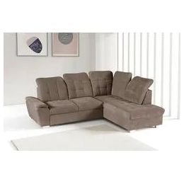 Ecksofa WERK2 "Brindisi, Multifunktion, bequem & komfortabel, Breite 263cm, L-Form", braun, B:263cm H:105cm T:212cm, 92% Polyester, 8% Nylon, Sofas, Ecksofa, mit verstellbaren Kopfteilen, Bettfunktion & Bettkasten