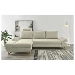 Schlafsofa Home Affaire "City/Giron", beige, B:284cm H:104cm T:166cm, 100% PES;Schwer entflammbar (BS 5852-0/ EN 1021-1);Gramatur 370g/ qm +/- 5%, Sofas, Schlafsofa, komfortable Bettfunktion (Liegefl&auml;che 245 x 138 cm), sowie Bettkasten