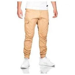 Cargohose Alessandro Salvarini "ASGiacomi", Damen, Gr. W32L32, L&auml;nge 32, beige, Obermaterial: 98% Baumwolle, 2% Elasthan, Hosen Cargohose, mit Rei&szlig;verschluss Beintaschen