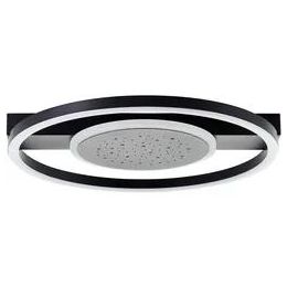BRELIGHT LED Deckenleuchte "Reno", schwarz, H: 5cm, 1 Stk., Leuchten, 37 x 37 cm, 2400 lm, 3000 K, Sternenglanz, schwarz, LED Deckenleuchte