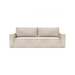 3-Sitzer INNOVATION LIVING TM "Newilla Schlafsofa, Cord oder Boucle-Bezug, bequem, inkl. Bettfunktion", wei&szlig; (ivory), B:207cm H:70cm T:110cm, Sofas, 10cm Pocket Spring Komfort, gro&szlig;er Stauraum, stabile Stahlkonstruktion