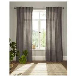Vorhang OTTO HOME "Elby 2" Gr. 5, braun (hellbraun), B:142cm H:255cm, Jacquard, Baumwolle, Polyester, Gardinen, basic, transparent, monochrom, bis 295 cm L&auml;nge
