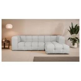 Ecksofa "TALISHA L-Form Designersofa, moderne Steppung, B/T/H: 276/178/75 cm", grau (hellgrau), B:276cm H:75cm T:178cm, 100% Polyester, LeGer Home by Lena Gercke, Sofas, Ecksofa, aufwendig gepolstert, hoher Sitzkomfort