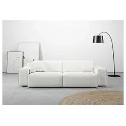 Big-Sofa Home Affaire "Glimminge auch in Breitcord, Feincord + Easy care-Bezug", wei&szlig;, B:254cm H:71cm T:101cm, 100% Polyester, Sofas, Big-Sofa, besondere Kedern&auml;hte Zierkissen