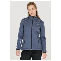 Softshelljacke Endurance "Zora", Damen, Gr. 44, blau, 100% Polyester, unifarben, normal, hoch geschlossener Ausschnitt, Jacken Softshelljacke, mit wasser- und winddichter Funktion