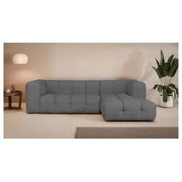 Ecksofa "TALISHA L-Form Designersofa, moderne Steppung, B/T/H: 276/178/75 cm", grau (dunkelgrau), B:276cm H:75cm T:178cm, 100% Polyester, LeGer Home by Lena Gercke, Sofas, Ecksofa, aufwendig gepolstert, hoher Sitzkomfort