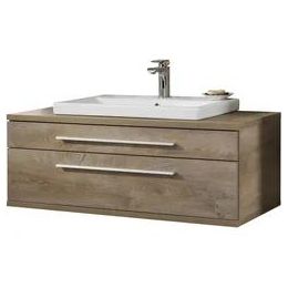 Waschtisch Fackelmann "Waschplatz-Set STANFORD", braun (korpus und front optik nature oak, optik nature, oak), B:110cm H:45,4cm T:500cm, Waschtische, Waschtisch, 2-teilig