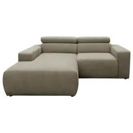 Ecksofa DOMO collection "Brandon, inkl. Kopfteilverstellung, B/T/H: 214/100/80 cm, L-Form", braun (schlamm), B:214cm H:80cm T:175cm, 100% Polyester, Sofas, Ecksofa, Cord, schlamm