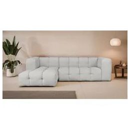 Ecksofa "TALISHA L-Form Designersofa, moderne Steppung, B/T/H: 276/178/75 cm", grau (hellgrau), B:276cm H:75cm T:178cm, 100% Polyester, LeGer Home by Lena Gercke, Sofas, Ecksofa, aufwendig gepolstert, hoher Sitzkomfort