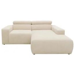 Ecksofa DOMO collection "Brandon, inkl. Kopfteilverstellung, B/T/H: 214/100/80 cm, L-Form", beige (creme), B:214cm H:80cm T:175cm, 100% Polyester, Sofas, Ecksofa, Cord, creme