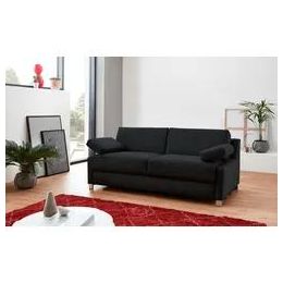 Schlafsofa Bali "Viola, Dauerschl&auml;fer mit Seitenkissen", grau (schwarz), B:181cm, 100% Polyester, Sofas, Schlafsofa, in 140er und 160er Breite, 3 Varianten, auch mit Ergoflex-Lattenrost