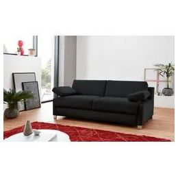 Schlafsofa Bali "Viola, Dauerschl&auml;fer mit Seitenkissen", grau (schwarz), B:201cm, 100% Polyester, Sofas, Schlafsofa, in 140er und 160er Breite, 3 Varianten, auch mit Ergoflex-Lattenrost