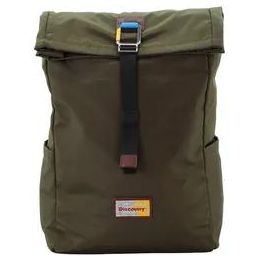 Cityrucksack DISCOVERY "Icon", Gr. B/H/T: 27cm, gr&uuml;n (khaki), Kunstfaser, unifarben, Rucks&auml;cke Cityrucksack, Hergestellt aus rPet Polyester-Material