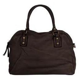 Shopper Samantha Look, Damen, Gr. B/H/T: 37cm x 26cm x 13cm onesize, braun, Leder, leicht gl&auml;nzend, unifarben, Taschen Shopper, echt Leder, Made in Italy