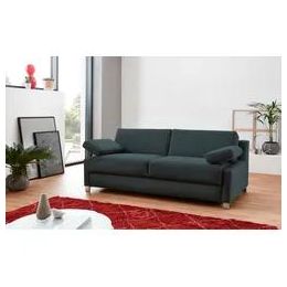 Schlafsofa Bali "Viola, Dauerschl&auml;fer mit Seitenkissen", blau, B:201cm, 100% Polyester, Sofas, Schlafsofa, in 140er und 160er Breite, 3 Varianten, auch mit Ergoflex-Lattenrost