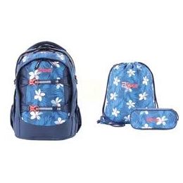 Schulrucksack 2be "Blue", Kinder, Gr. B/H/T: 22,5cm, blau, Kunstfaser, Rucks&auml;cke Schulrucksack, mit Turnbeutel und Federm&auml;ppchen