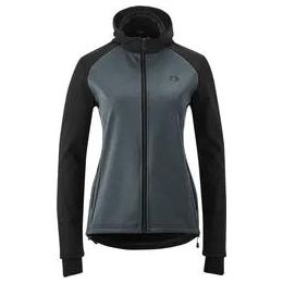 Radtrikot Gonso "TARAVO", Damen, Gr. 40, grau (anthrazit), 100% Polyester, hoch geschlossener Ausschnitt, Trikots, Damen Softshell-Hoodie, Windjacke winddicht und atmungsaktiv