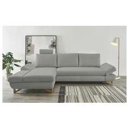 Schlafsofa Home Affaire "City/Giron", grau (hellgrau), B:284cm H:104cm T:166cm, 100% PES;Atmungsaktives Gewebe;Easy Clean ;Gramatur 340g/ qm +/- 5%, Sofas, Schlafsofa, komfortable Bettfunktion (Liegefl&auml;che 245 x 138 cm), sowie Bettkasten