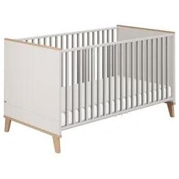 Babybett Paidi "FIENE 70x140cm in Grau, umbaubares Kinderbett mit Massivholz", grau (kieselgrau), B:76cm H:82cm L:145cm, Holzwerkstoff, Babybetten, Babybett, Gitterbett 4-fach h&ouml;henverstellbar, entnehmbare Sprossen, Juniorbett