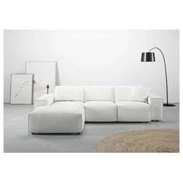 Ecksofa Home Affaire "Glimminge L-Form auch in Breitcord, Feincord + Easy care-Bezug", wei&szlig;, B:264cm H:71cm T:191cm, 100% Polyester, Sofas, Ecksofa, Breite 264, Zierkissen