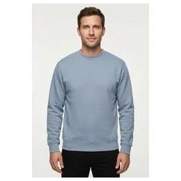 Sweatshirt Fruit of the Loom, Herren, Gr. S (44/46), blau (mineral blau), angeraute Sweatware, Obermaterial: 80% Baumwolle, 20% Polyester, unifarben, schmal h&uuml;ftlang, Rundhals, Rippb&uuml;ndchen, Sweatshirts Sweatshirt, im unifarbenen Design