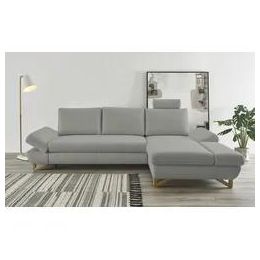Schlafsofa Home Affaire "City/Giron", grau (hellgrau), B:284cm H:104cm T:166cm, 100% PES;Atmungsaktives Gewebe;Easy Clean ;Gramatur 340g/ qm +/- 5%, Sofas, Schlafsofa, komfortable Bettfunktion (Liegefl&auml;che 245 x 138 cm), sowie Bettkasten