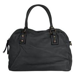 Shopper Samantha Look, Damen, Gr. B/H/T: 37cm x 26cm x 13cm onesize, grau, Leder, leicht gl&auml;nzend, unifarben, Taschen Shopper, echt Leder, Made in Italy