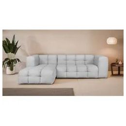 Ecksofa "TALISHA L-Form Designersofa, moderne Steppung, B/T/H: 276/178/75 cm", grau (hellgrau), B:276cm H:75cm T:178cm, 100% Polyester, LeGer Home by Lena Gercke, Sofas, Ecksofa, aufwendig gepolstert, hoher Sitzkomfort