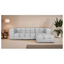 Ecksofa "TALISHA L-Form Designersofa, moderne Steppung, B/T/H: 276/178/75 cm", grau (hellgrau), B:276cm H:75cm T:178cm, 100% Polyester, LeGer Home by Lena Gercke, Sofas, Ecksofa, aufwendig gepolstert, hoher Sitzkomfort