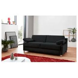Schlafsofa Bali "Viola, Dauerschl&auml;fer mit Seitenkissen", grau (schwarz), B:201cm, 100% Polyester, Sofas, Schlafsofa, in 140er und 160er Breite, 3 Varianten, auch mit Ergoflex-Lattenrost