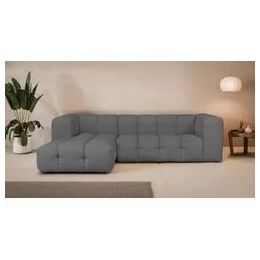 Ecksofa "TALISHA L-Form Designersofa, moderne Steppung, B/T/H: 276/178/75 cm", grau (dunkelgrau), B:276cm H:75cm T:178cm, 100% Polyester, LeGer Home by Lena Gercke, Sofas, Ecksofa, aufwendig gepolstert, hoher Sitzkomfort