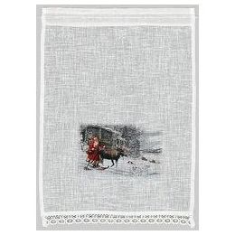 Scheibengardine "Weihnachtsmann" Gr. 2, beige, B:40cm H:90cm, Organza, Polyester, HOSSNER - ART OF HOME DECO, Gardinen, Landhaus-Look