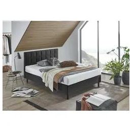 Boxbett "Nikola", grau (anthrazit), B:122cm L:210cm, ATLANTIC HOME COLLECTION, Komplettbetten, Boxspringbett, Massivholzf&uuml;&szlig;en, mit / ohne Matratze, in H2 und H3 erh&auml;ltlich