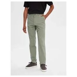 Chinos Selected "SLH175-SLIM NEW MILES FLEX PANT NOOS", Damen, Gr. 34, L&auml;nge 34, gr&uuml;n (vetiver), Web, Obermaterial: 91% Baumwolle, 6% Polyester, 3% Elasthan, unifarben, slim fit lang, Hosen, Baumwollmischung, slim fit