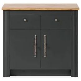 Unterschrank OTTO HOME "KS-Westminster", grau (grau dunkel), B:100cm H:92cm T:60cm, Schr&auml;nke, Unterschrank, im romantischen Landhausstil, Breite 100 cm, exclusiv by Otto