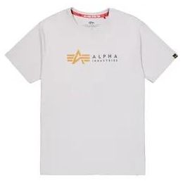 T-Shirt Alpha Industries "Alpha Label T-Shirt", Herren, Gr. XL, grau (pastel grau), Obermaterial: 100% Baumwolle, Shirts T-Shirt