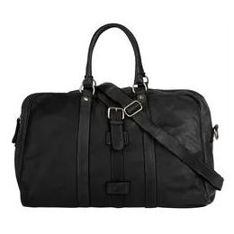 Reisetasche FORTY, Gr. B/H/T: 53cm x 30cm x 20cm onesize, schwarz, Leder, leicht gl&auml;nzend, unifarben, Taschen Reisetasche, echt Leder, Made in Italy