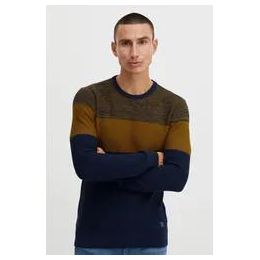 Strickpullover Blend "BHNapinoa", Herren, Gr. XXL, bronze braun, Feinstrick, 100% Baumwolle, gestreift, regular fit normal, Rundhals, eingesetzt, Pullover Strickpullover, Stilvoller Feinstrick-Pullover mit Rundhalsausschnitt