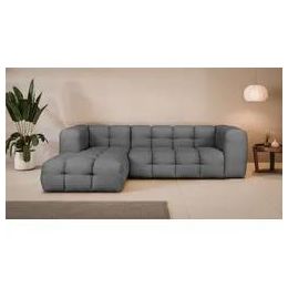 Ecksofa "TALISHA L-Form Designersofa, moderne Steppung, B/T/H: 276/178/75 cm", grau (anthrazit), B:276cm H:75cm T:178cm, 100% Polyester, LeGer Home by Lena Gercke, Sofas, Ecksofa, aufwendig gepolstert, hoher Sitzkomfort