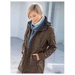 Softshelljacke Casual Looks, Damen, Gr. 18, braun (braun, meliert), 94% Polyester, 6% Elasthan, unifarben, figurumspielend, Jacken Softshelljacke