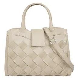 Henkeltasche Samantha Look, Damen, Gr. B/H/T: 33cm x 20cm x 8cm onesize, beige, Leder, Taschen Handtasche, echt Leder, Made in Italy